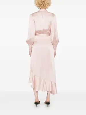 Zimmermann Wrap Silk Midi Dress - Pink