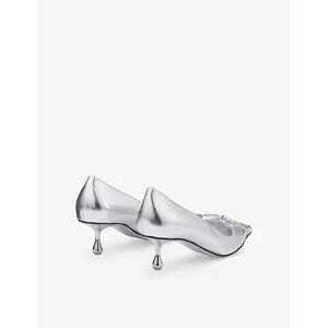 JIMMY CHOO Scarlett 50 Vintage Metallic-leather Courts - Silver