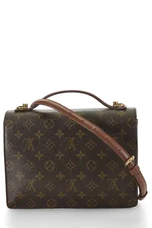 LOUIS VUITTON Monceau Monogram Canvas Satchel - Brown