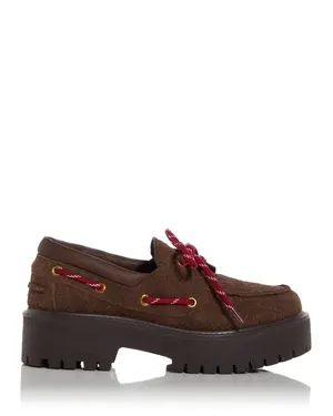 Jeffrey Campbell Crushed Lug Platform Loafers - Brown Suede
