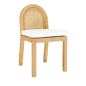 TOV FURNITURE Amara Rattan And Performance Fabric Arched Back Dining Chair - Natural