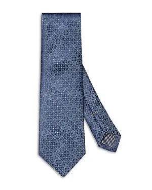 Eton Floral Printed Silk Tie - Navy
