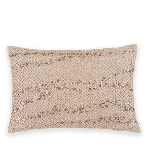 Donna Karan New York Hand Smocked Sequins Decorative Pillow, 14 X 20 - Taupe