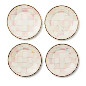 MACKENZIE-CHILDS Rosy Check Appetizer Plates, Set Of 4 - No Color