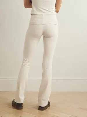 SKIMS Stretch-cotton Jersey Foldover Pants - Neutrals