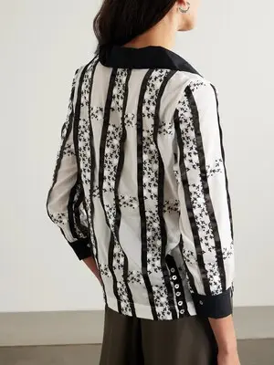 BODE Lattice Sprig Embroidered Cotton Blouse