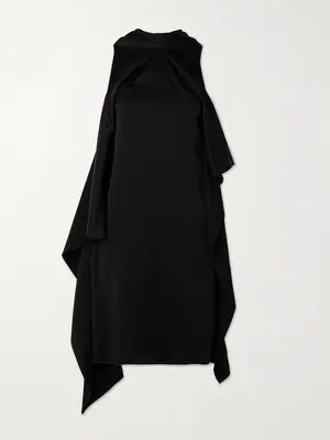Givenchy Ruffled Crepe Halterneck Dress - Black