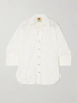 Farm Rio Broderie Anglaise Cotton Shirt