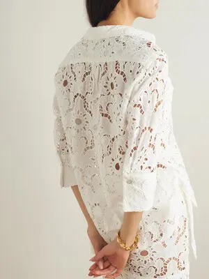 Farm Rio Broderie Anglaise Cotton Shirt