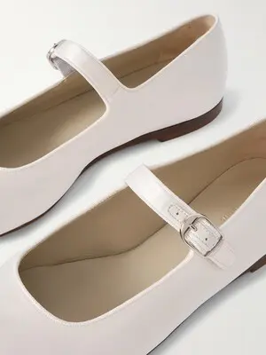 Le Monde Beryl Satin Mary Jane Ballet Flats - Neutrals