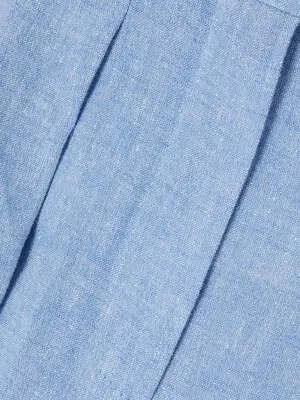 Brunello Cucinelli Pleated Linen-blend Wide-leg Pants