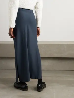 Brunello Cucinelli Crepe Maxi Skirt - Blue