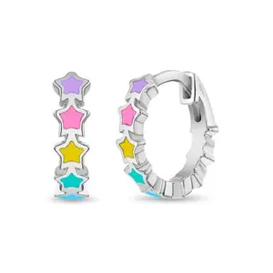 IN SEASON JEWELRY Star Cascade Huggie Hoop Earrings - Multi-color