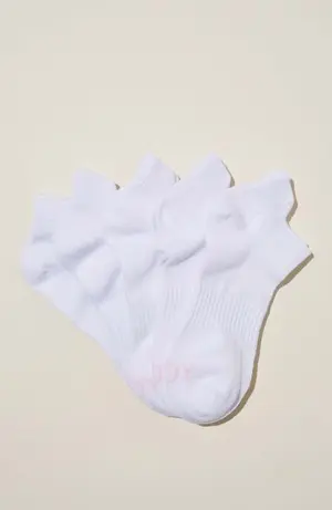 Cotton:on Active Body 5-pack Ankle Sport Socks - White