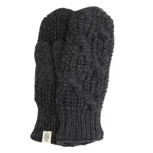 NIRVANNA DESIGNS Side Cable Knit Mittens - Charcoal