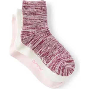 Cotton:on Active Body Mid Crew Socks 3-Pack Deep Red Cherry Dream