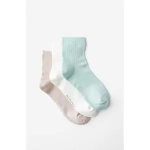 Cotton:on Active Body Mid Crew Socks 3-Pack Silt Green  All Spice