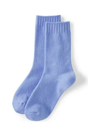 LANDS' END Cashtouch Crew Socks - Clear Blue Sky
