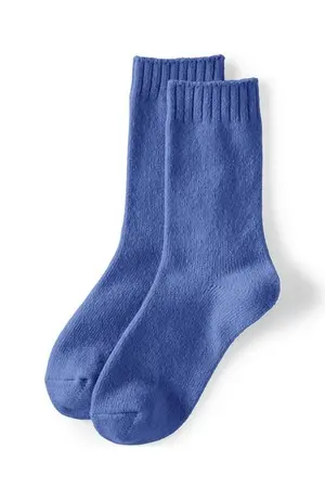 LANDS' END Lands' End CashTouch Crew Socks Clear Blue
