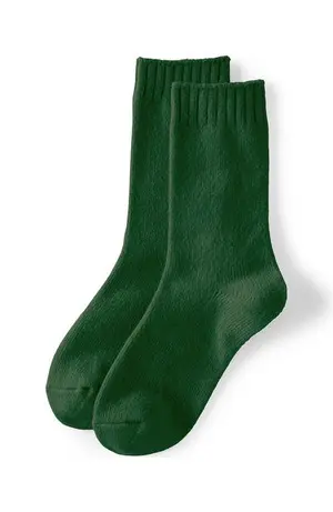 LANDS' END Cashtouch Crew Socks - Light Emerald