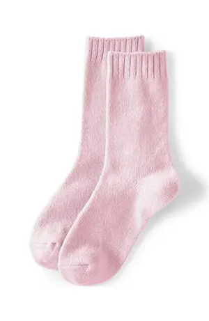 LANDS' END Cashtouch Crew Socks - Pink Moonstone