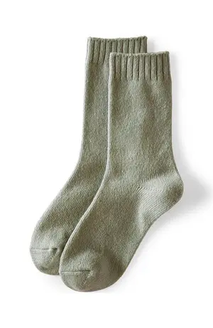 LANDS' END Lands' End CashTouch Crew Socks Sage