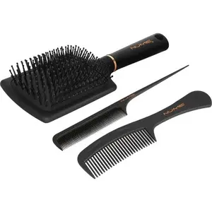 NUME Paddle Brush & Comb Set - Black