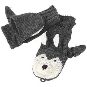 NIRVANNA DESIGNS Wolf Cover Mittens - Grey