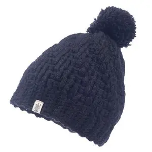 NIRVANNA DESIGNS Swirl Pom Beanie - Black