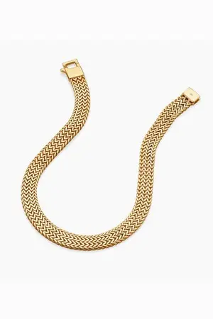 ORADINA 14k Gold Chevron Link Bracelet