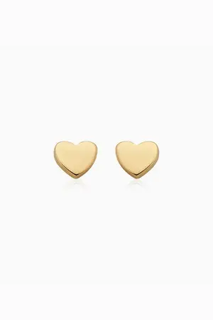 ORADINA 14k Gold Heart Stud Earrings