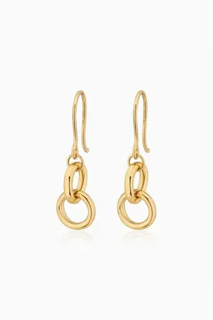 ORADINA 14k Gold Forever Linked Drop Earrings