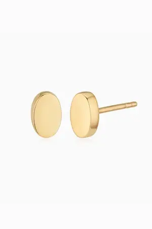 ORADINA 14k Gold Oval Stud Earrings - Yellow Gold