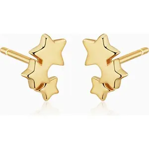 ORADINA 14k Gold Starry Night Climber Earrings - Yellow Gold