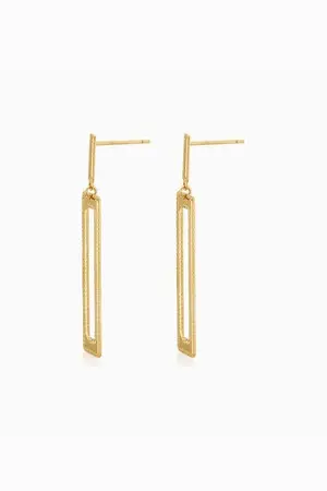 ORADINA 14k Gold Frame Drop Earrings