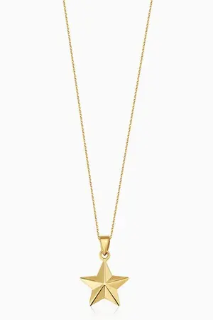 ORADINA 14k Gold Street Star Pendant Necklace - Yellow Gold