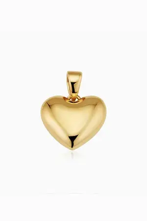 ORADINA 14k Gold Heart Pendant Charm - Yellow Gold