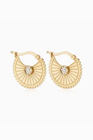 ORADINA 14k Gold Stellar Hoop Earrings