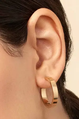 ORADINA 14k Gold Forever Hoop Earrings