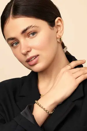 ORADINA 14k Gold Forever Hoop Earrings