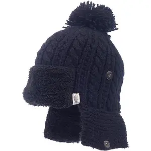NIRVANNA DESIGNS Trapper Hat With Pom Black