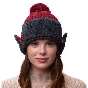 NIRVANNA DESIGNS Trapper Hat With Pom - Burgundy
