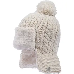 NIRVANNA DESIGNS Trapper Hat With Pom White