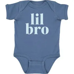 SWEET WINK Lil Bro Short Sleeve Bodysuit - Indigo