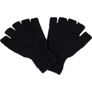 NIRVANNA DESIGNS Nirvana Designs Striped And Solid Fingerless Gloves Black