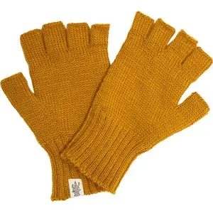 NIRVANNA DESIGNS Striped And Solid Fingerless Gloves - Honey