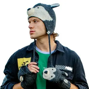 NIRVANNA DESIGNS Wolf Hat - Grey