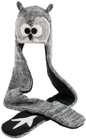 NIRVANNA DESIGNS Owl Hatscarf - White