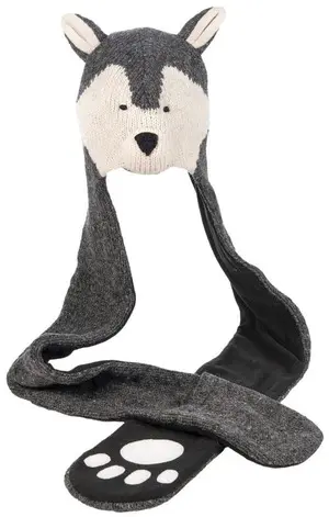 NIRVANNA DESIGNS Hand Knit Wolf Hatscarf