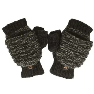 NIRVANNA DESIGNS Speckle Knit Fingerless Mittens - Charcoal